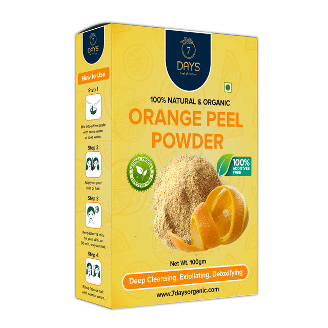 7 Days Orange Peel Face Powder Face Pack for Remove Scars, Marks, Dark ...
